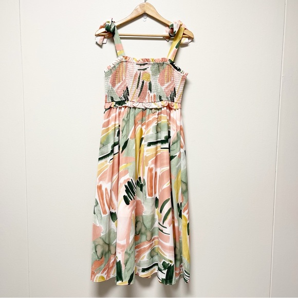 JODIFL | Dresses | Jodifl Dress Women M Midi Watercolor Brushstroke ...